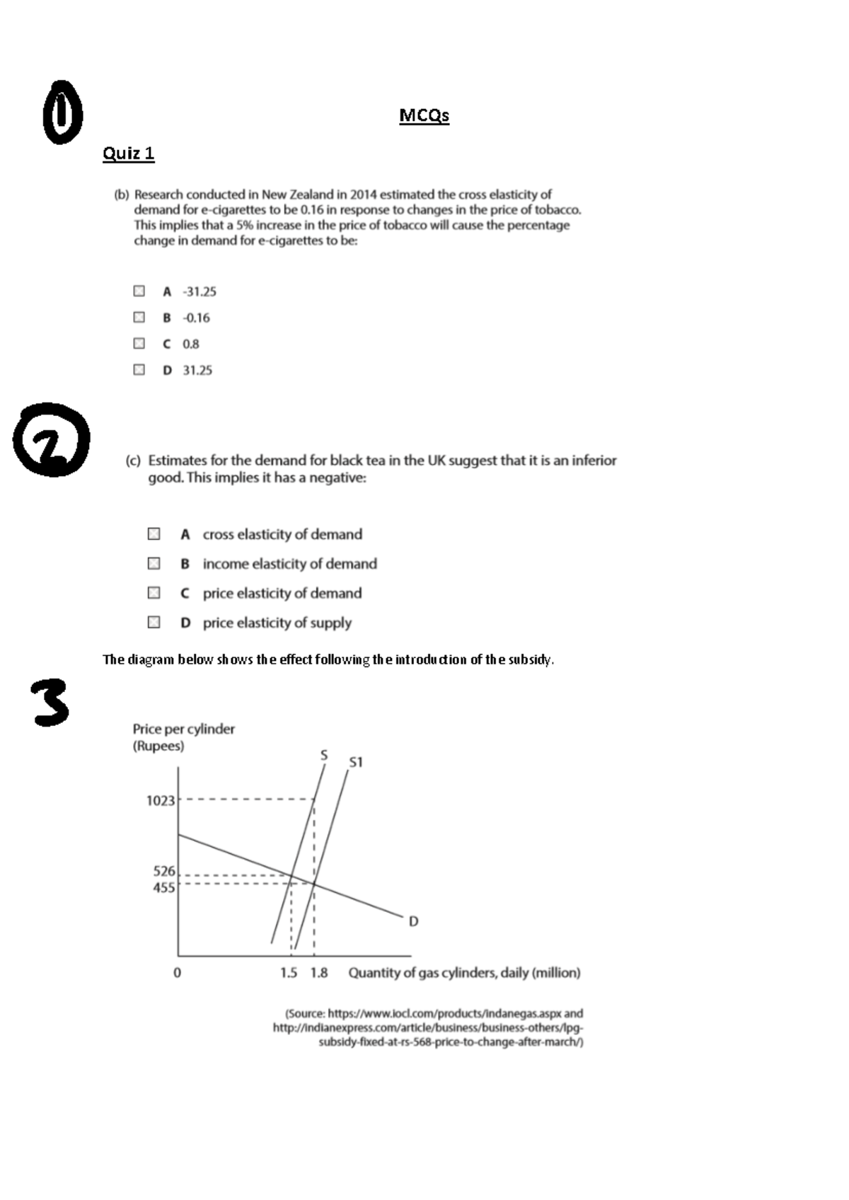 MCQs - MCQs Quiz 1 The diagram below shows the effect following the ...