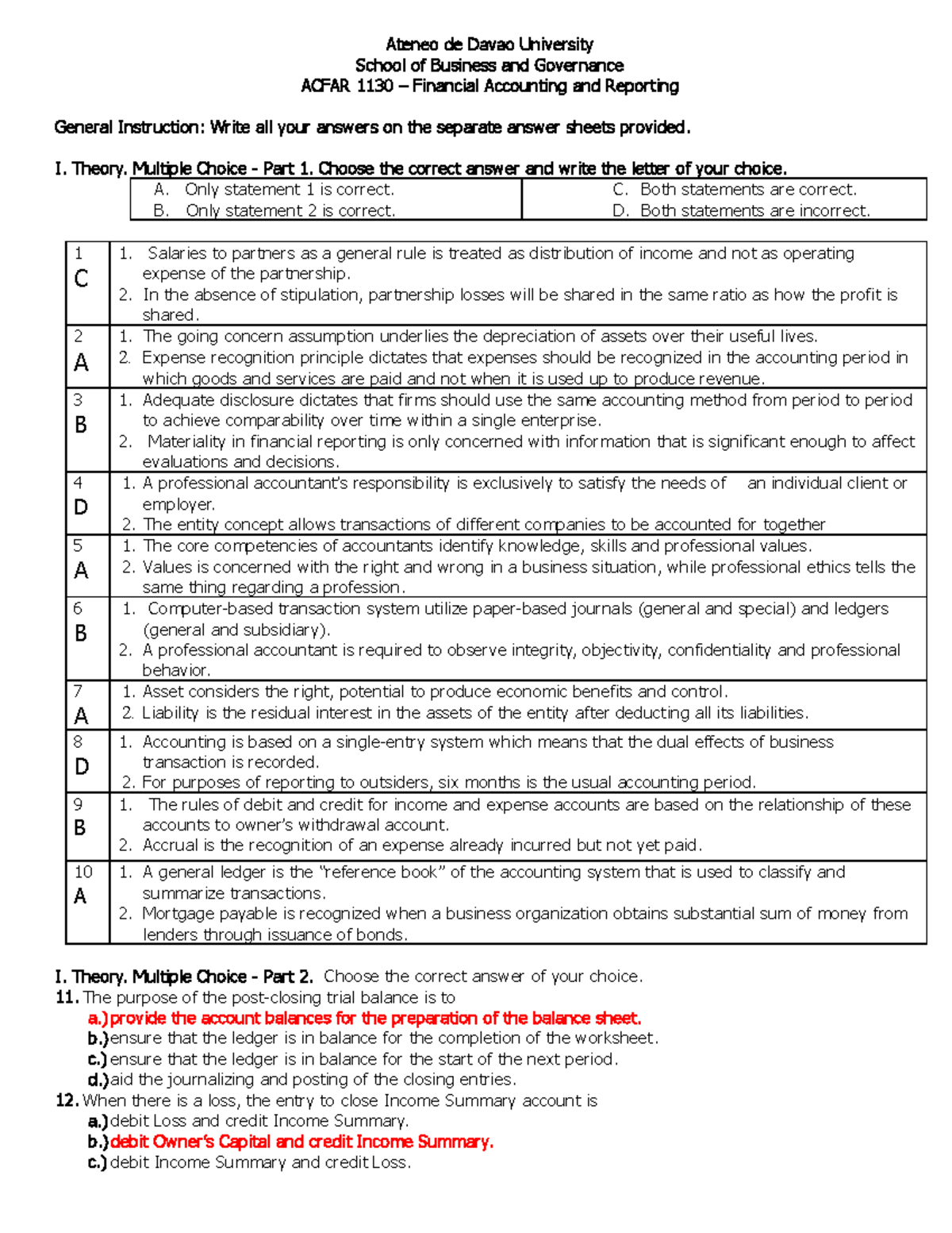 Copy of Block Review - FAR Notes - Ateneo de Davao University School of ...