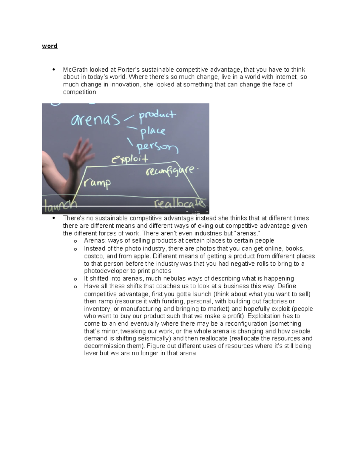 Mc Grath’s Transient Advantage - word McGrath looked at Porter’s ...