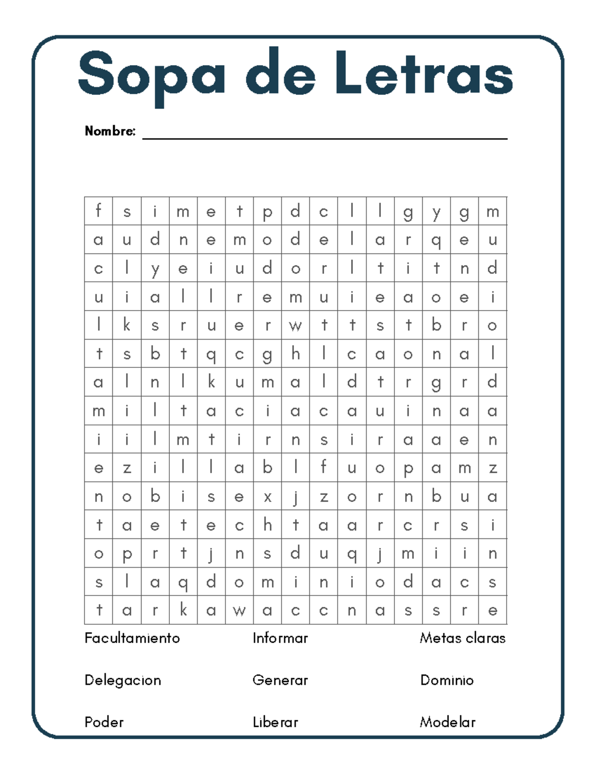 Sopa de letras de habilidades - f s i m e t p d c l l g y g m a u d n e ...