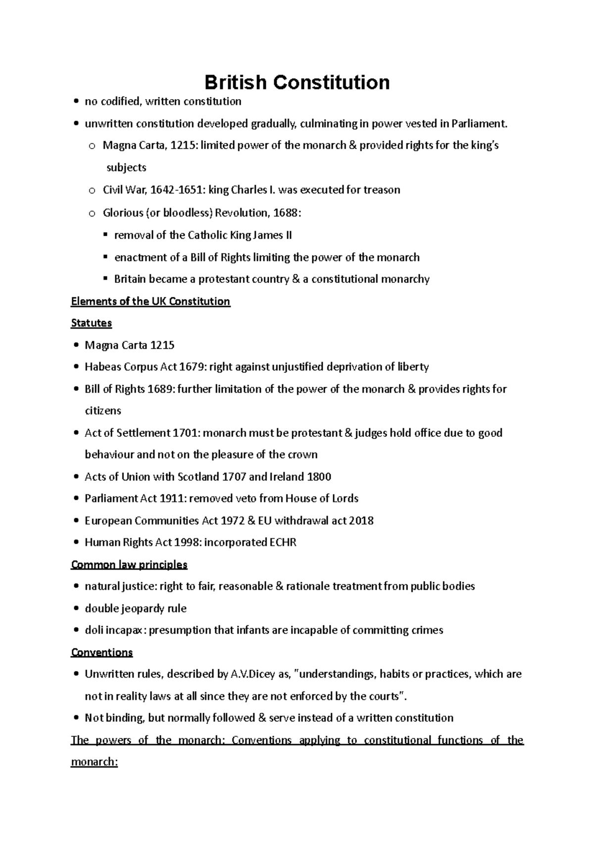 04 British Constitution - British Constitution no codified, written ...