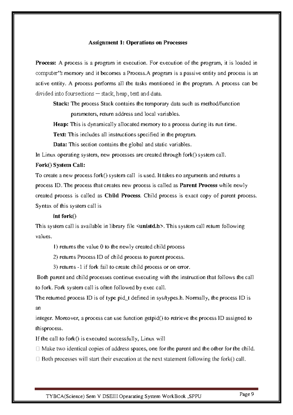 Lab Assignment 1-OS pages-9-27 - Assignment 1: Operations on Processes ...