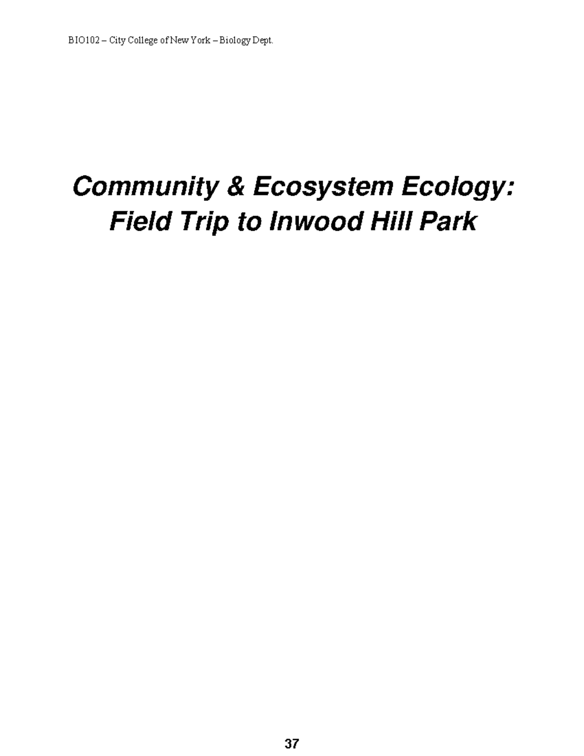 Lab%2013 %20BIO102 Spring 2022 - Community & Ecosystem Ecology: Field ...