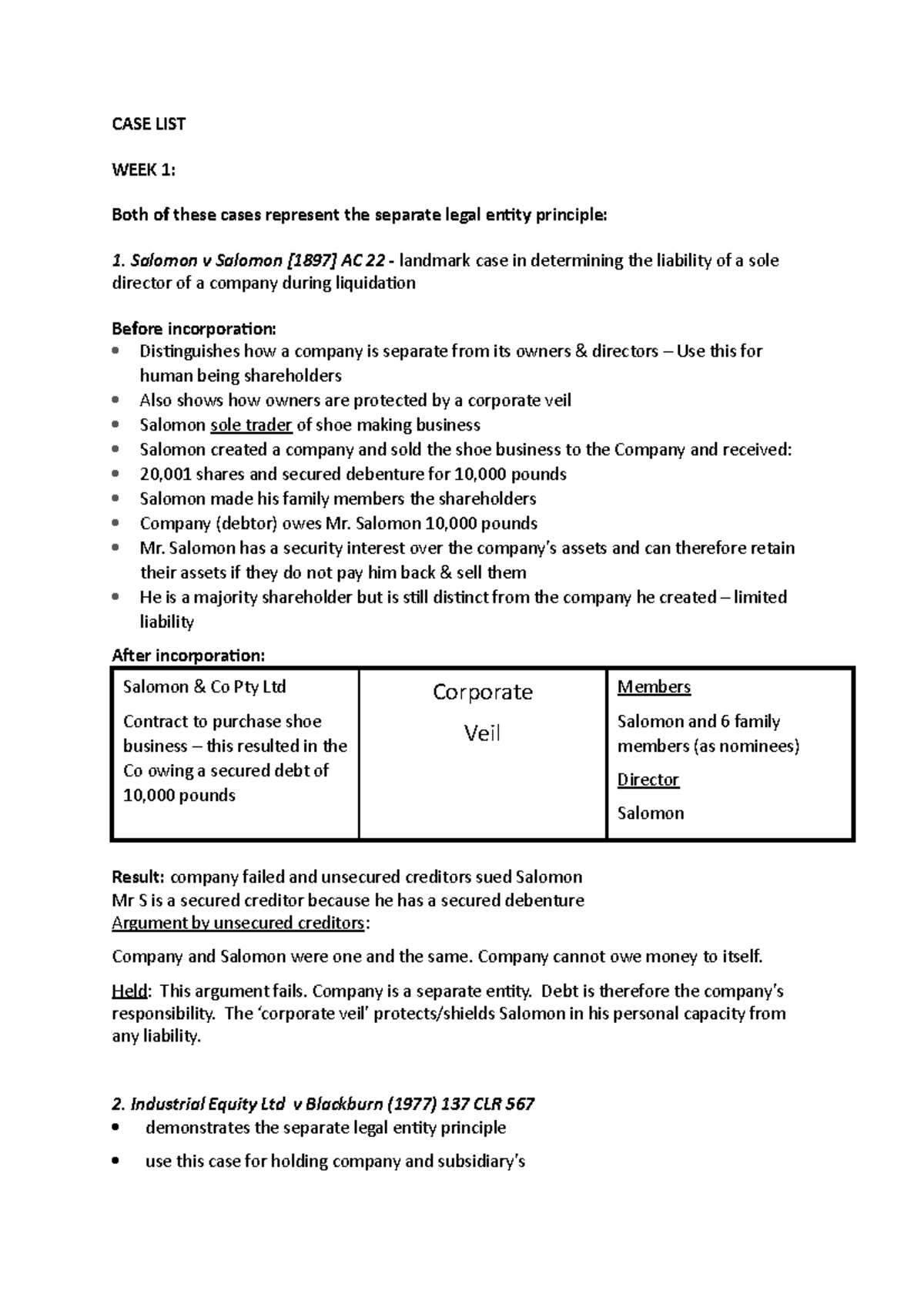 LAWS2301 Case List CASE LIST OF SOME OF THE CRUCIAL CASES IN THE UNIT laws2301-case-list-case-list-of-some-of-the-crucial-cases-in-the-unit