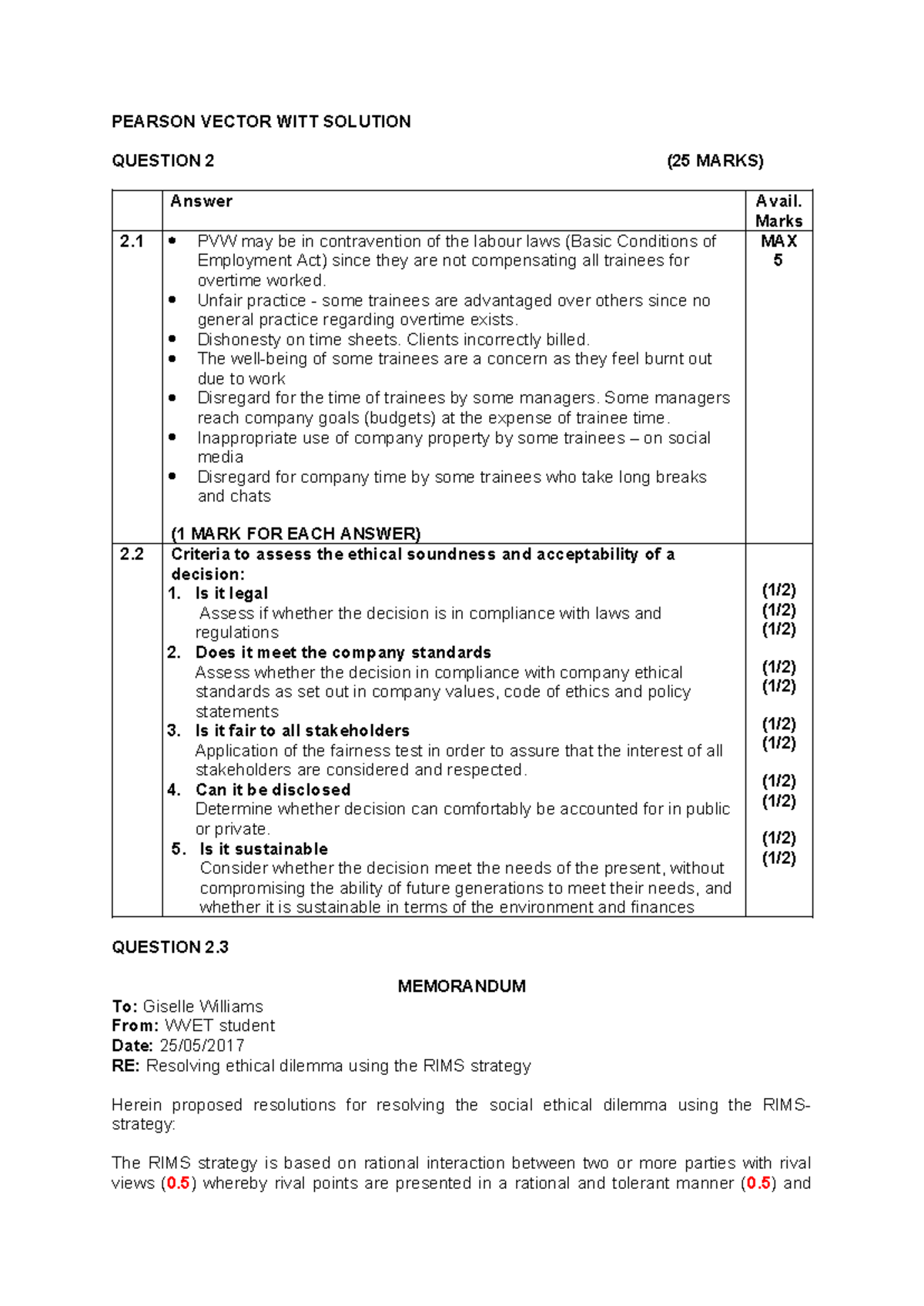 Pearson+Vector+Witt+solution - PEARSON VECTOR WITT SOLUTION QUESTION 2 ...