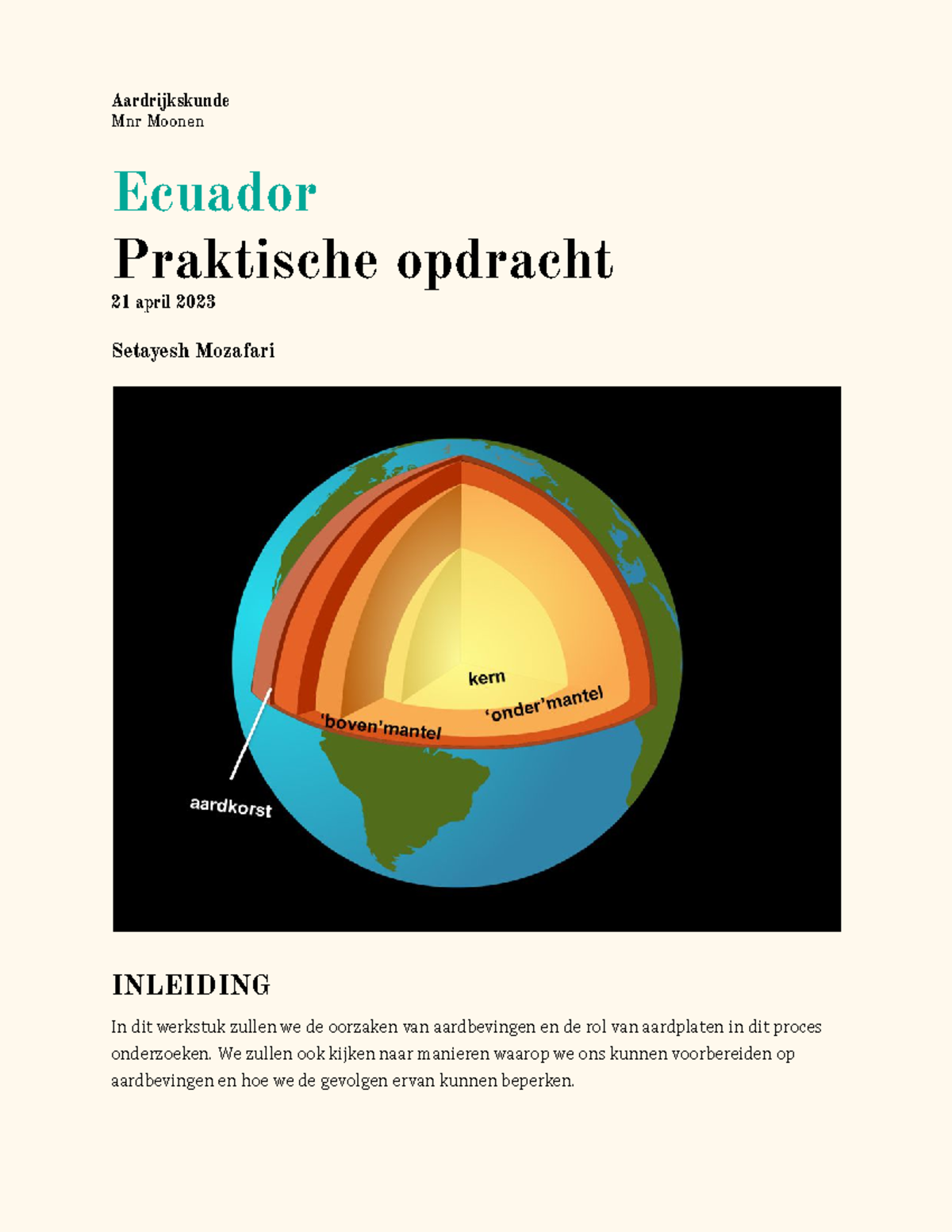 Werkstuk - Aardrijkskunde Mnr Moonen Ecuador Praktische opdracht 21 ...