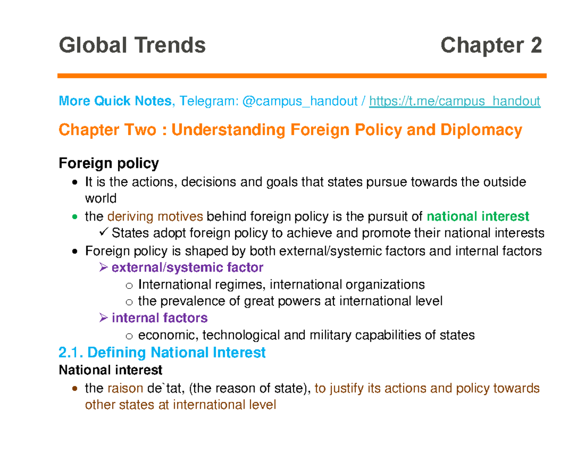 Global Trend Chapter 2 Shortnote @Kibnesh Academy - Global Trends ...