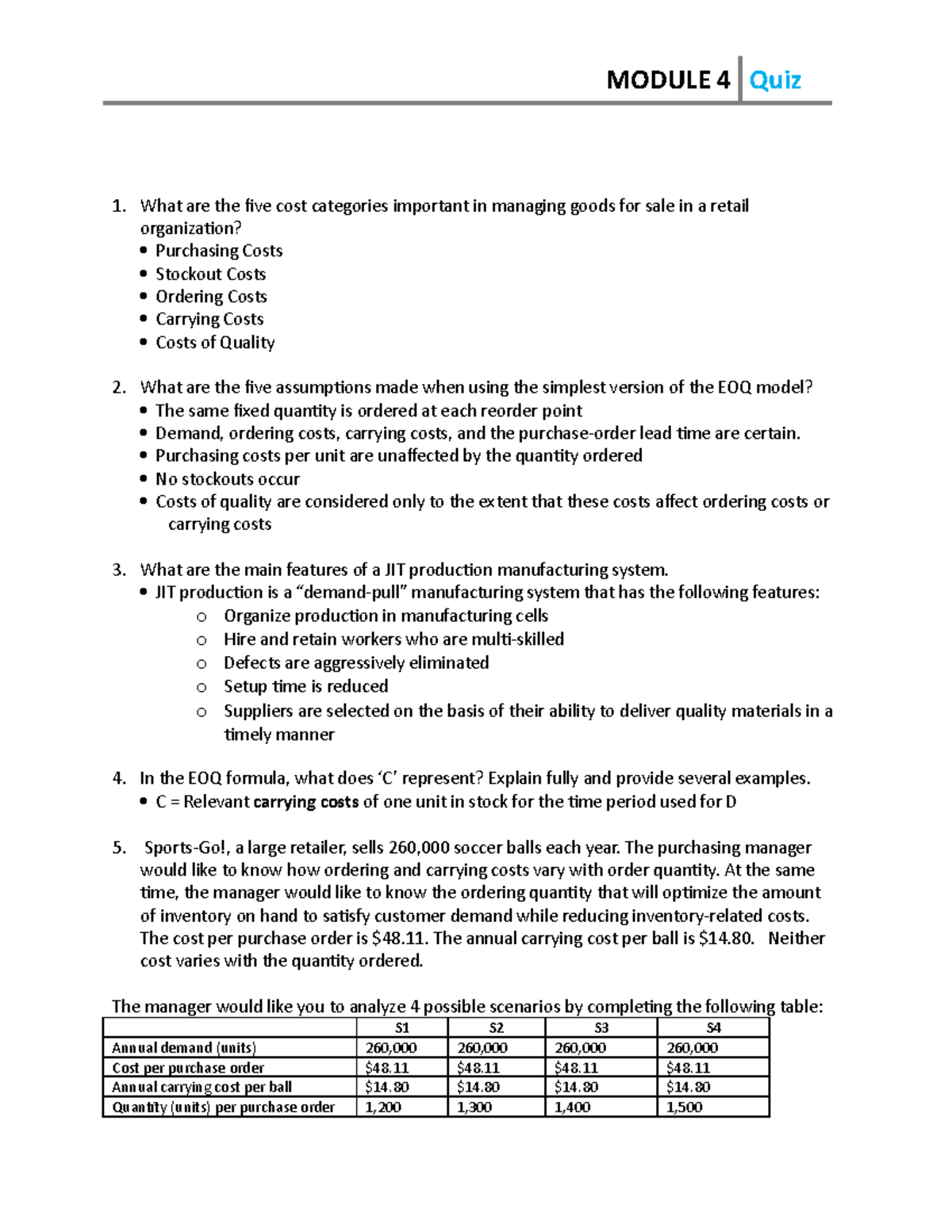 Module 4 Quiz - Professor: Ali Fahmy Winter 2018 Cost and Managerial ...