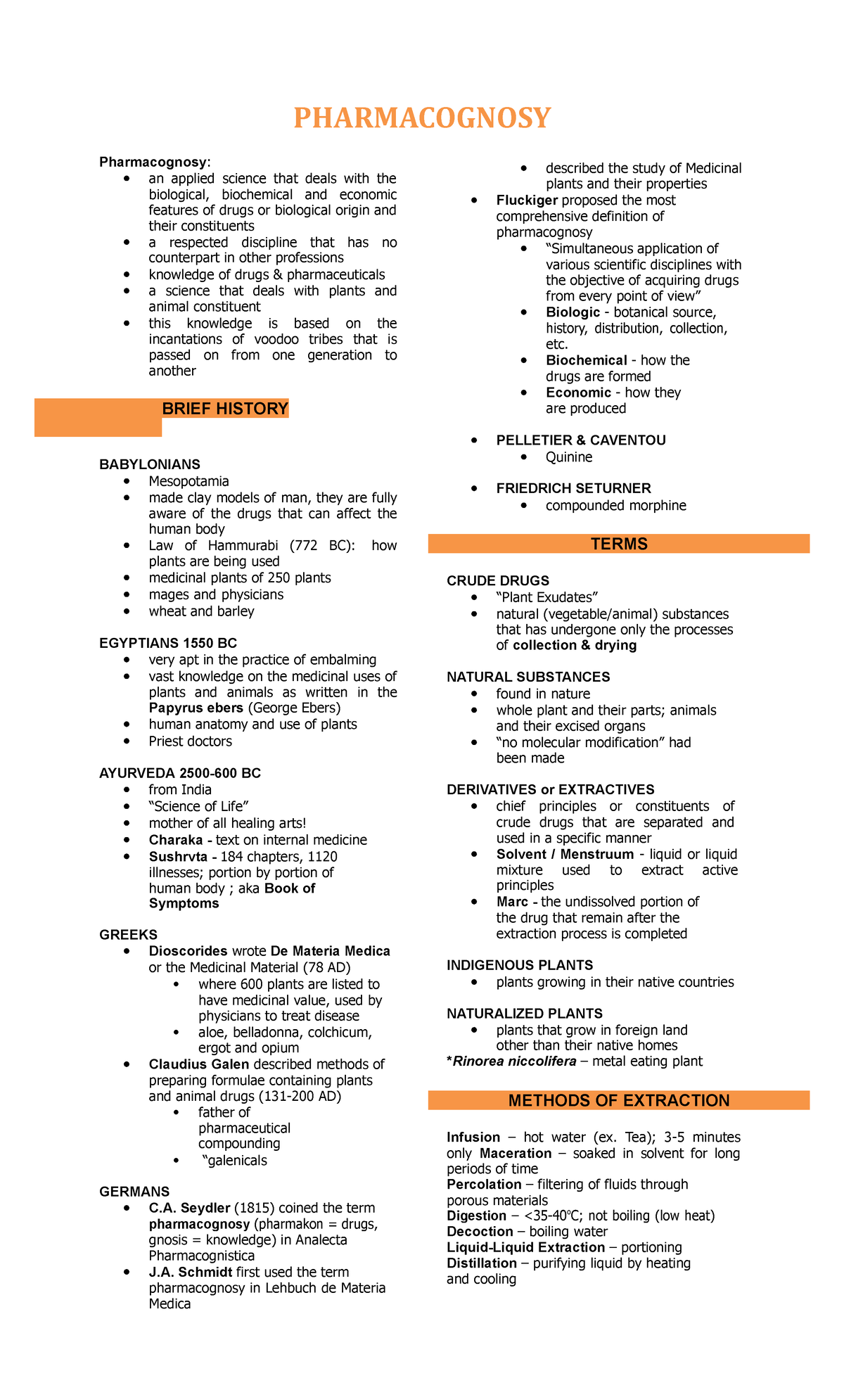 Pharmacognosy Notes 3 - This would be a big help to all students ...