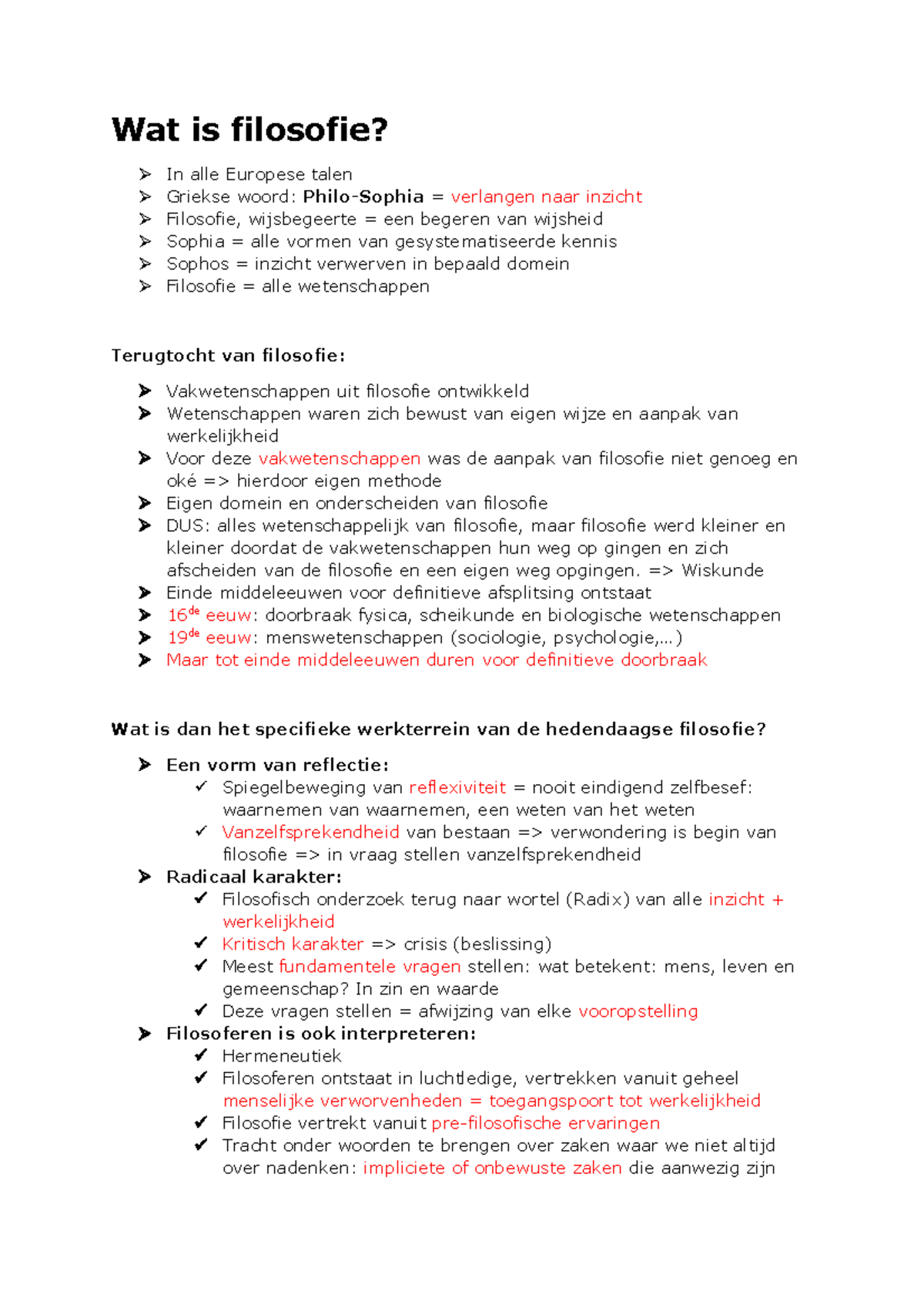 Samenvatting Filosofie - PBA 1VPK - Wat is filosofie? In alle Europese ...