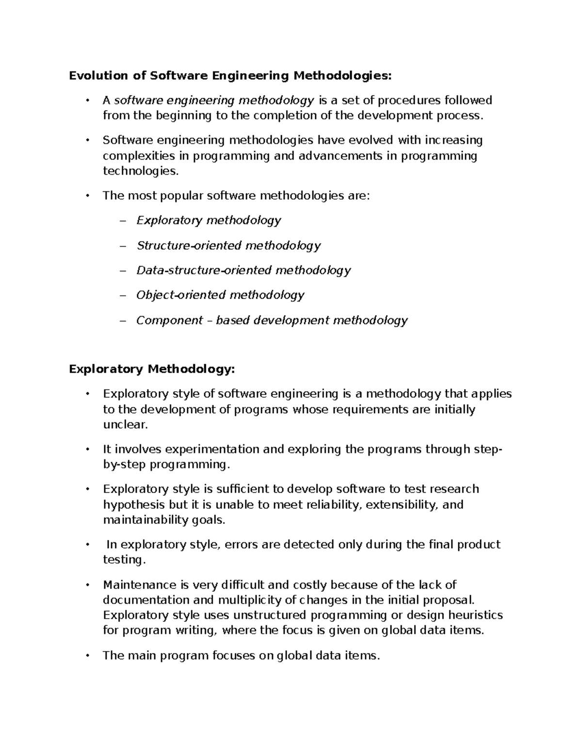 SE methodology - okay - Evolution of Software Engineering Methodologies ...