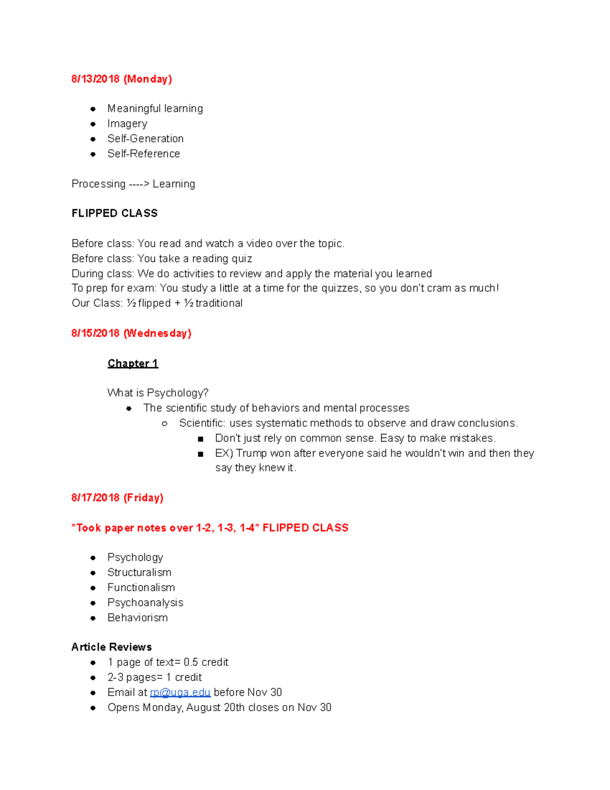 Module 1 Psych 1101 Notes - 8/13/2018 (Monday) Meaningful learning ...