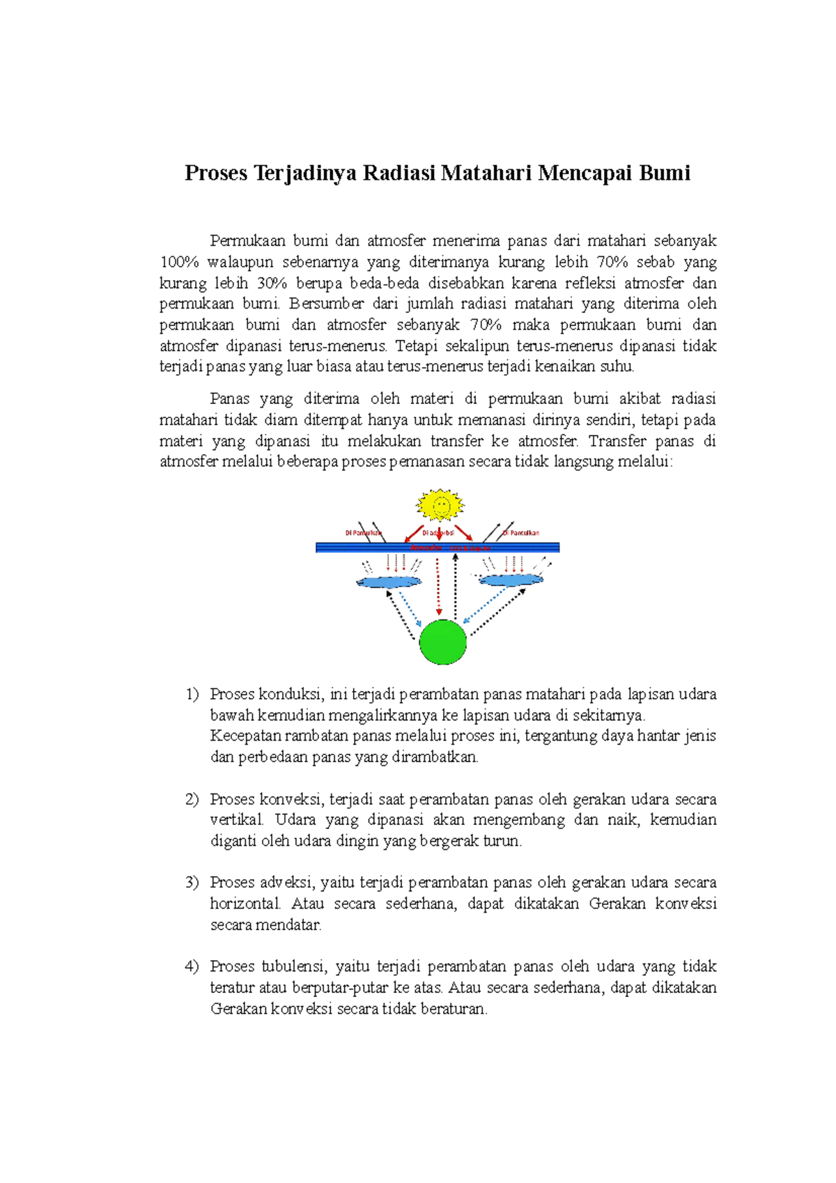 Rangkuman Proses Terjadinya Radiasi Matahari Mencapai Bumi - Proses ...