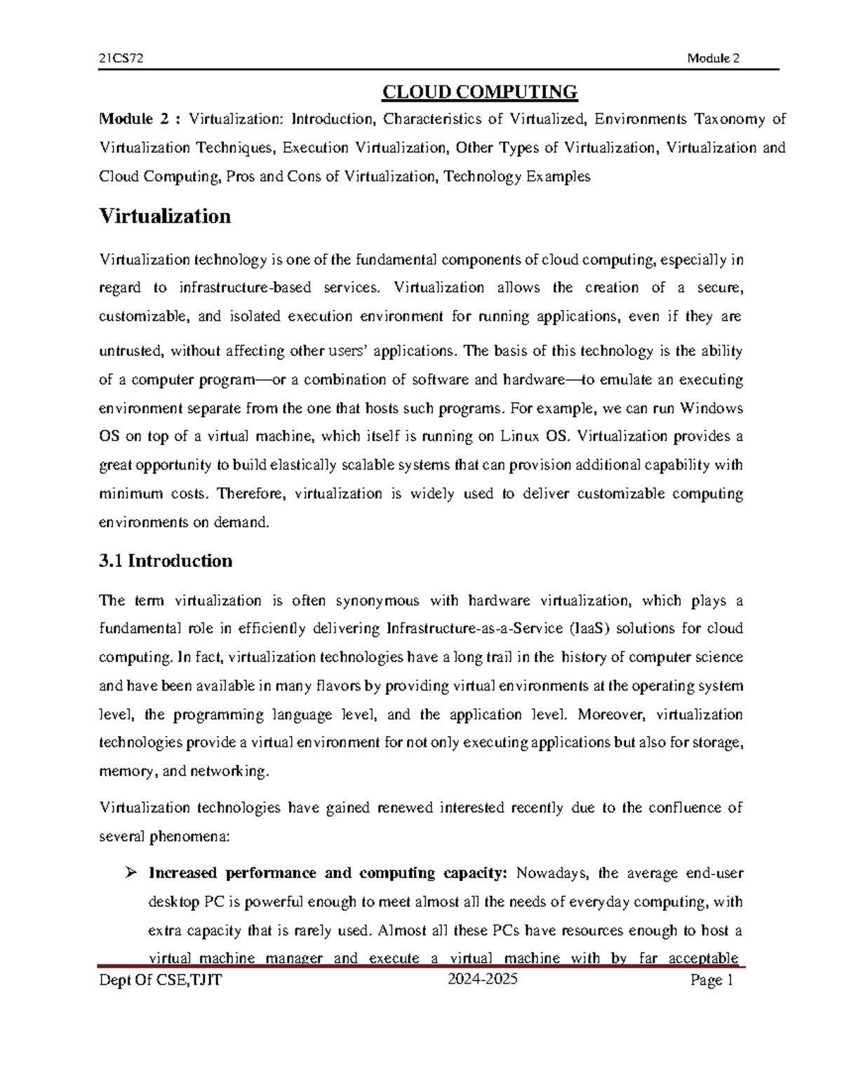 21CS72 Cloud Computing Module-2 - 2024 - 2025 CLOUD COMPUTING Module 2 ...