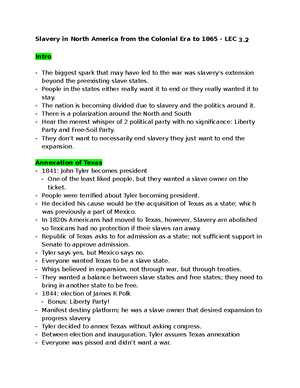 LEC 1 Hist - Slavery in North America from the Colonial Era to 1865 ...