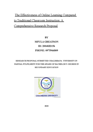 Elearning and Digtal Culture - CHALIMBANA UNIVERSITY BACHELOR OF ...