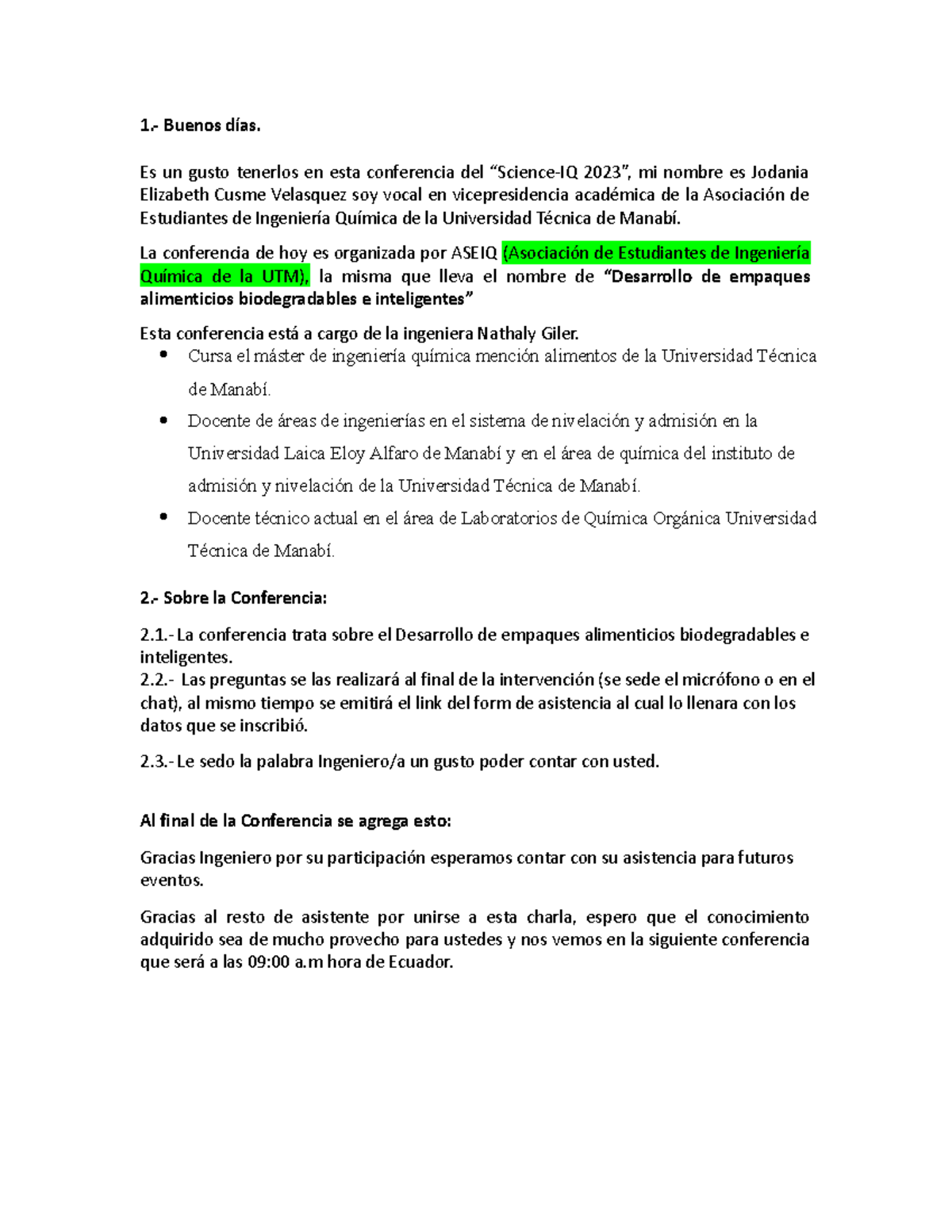 Martes moderar - JNKM, - 1.- Buenos días. Es un gusto tenerlos en esta ...