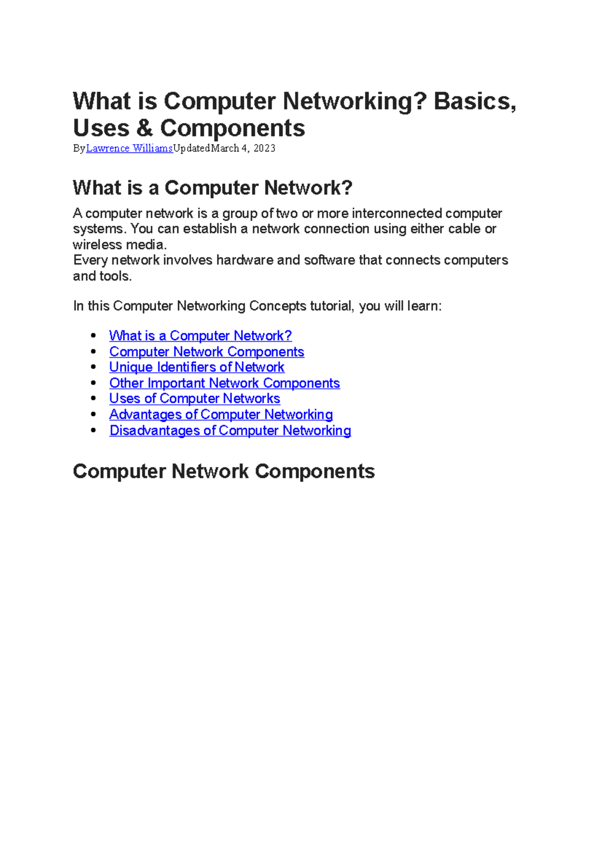 What is Computer Networking - You can establish a network connection ...