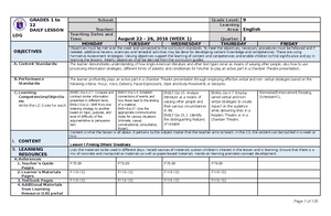English 8 WEEK5 - lessons - Grade 8 Use a range of verbs, adjectives ...