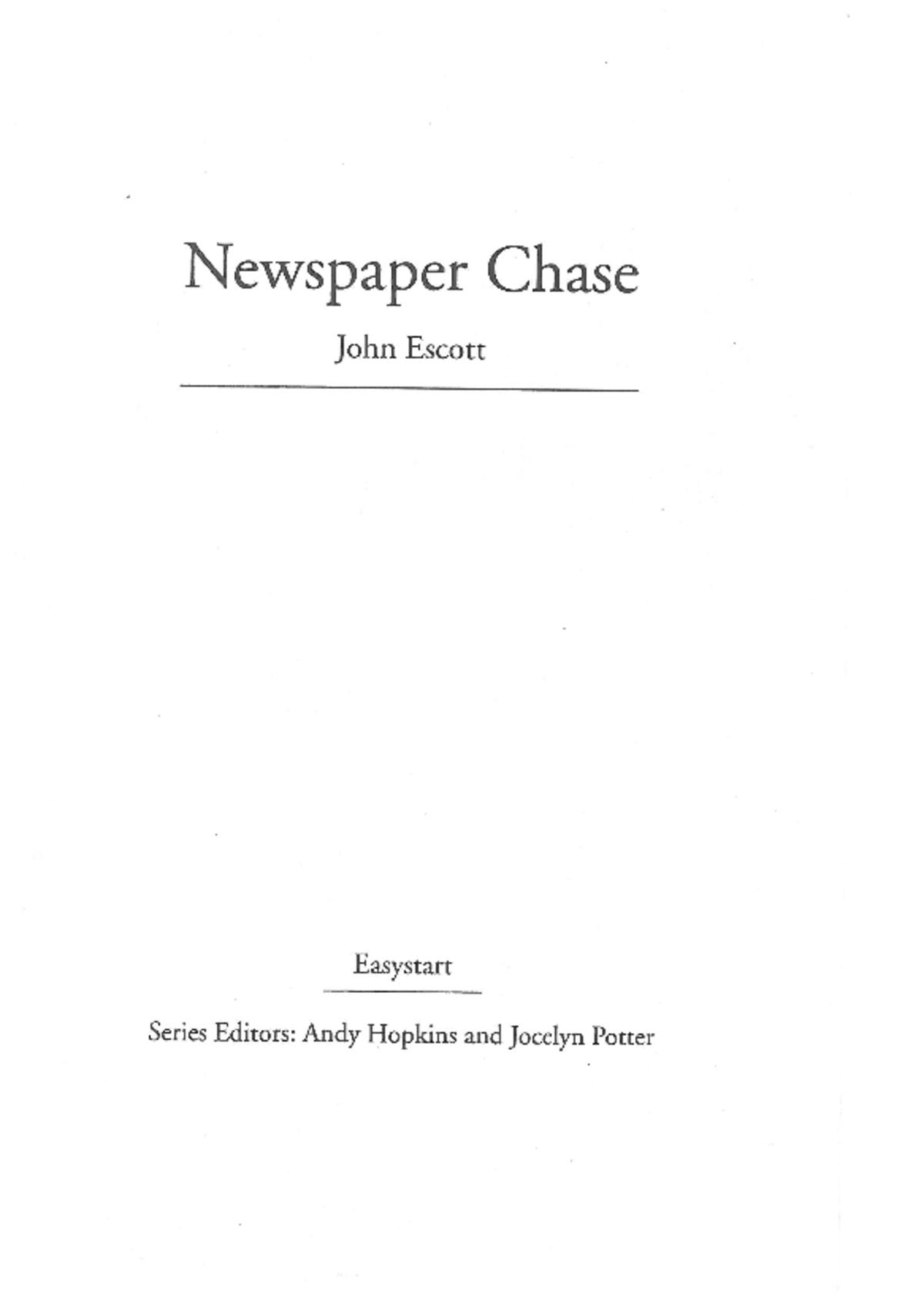 Newspaper Chase- Libro - Inglés - Studocu