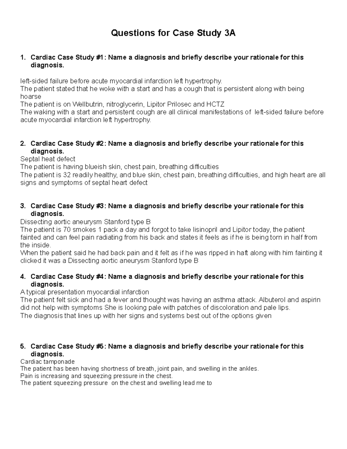BIO212 Questions for Case Study 3A a done - Questions for Case Study 3A ...