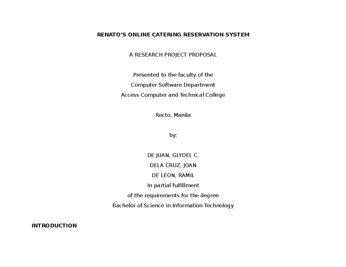 Capstone 1 Apartment- Management- System - RENATO’S ONLINE CATERING ...
