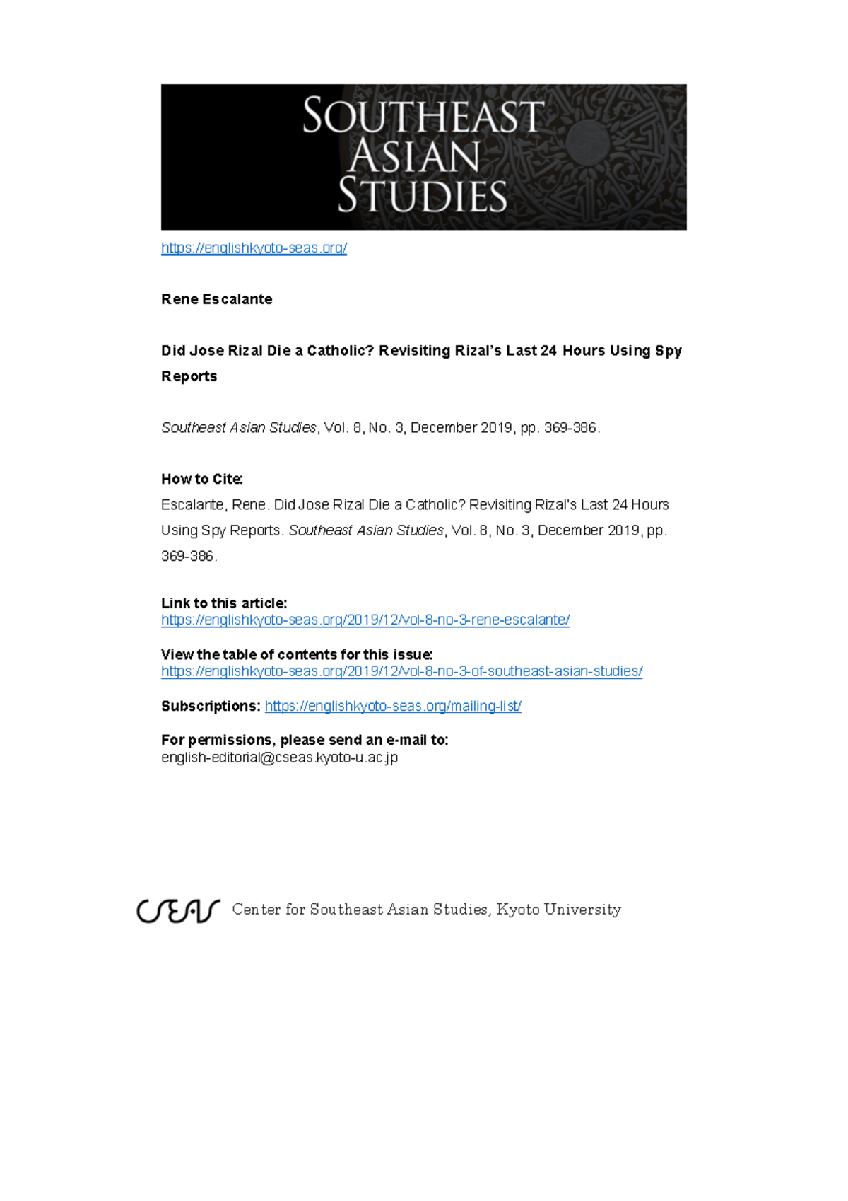 Did Jose Rizal Die a Catholic Revisiting Rizals Last 24 Hours Using Spy ...