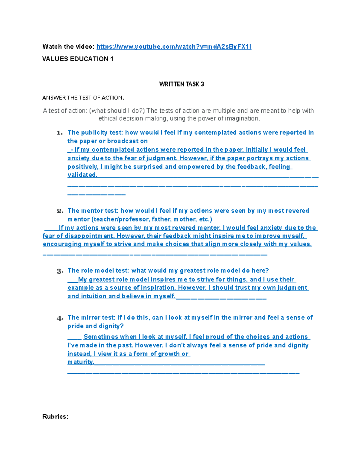 Performance-Task-3-Values-1 - Watch the video: youtube/watch?v ...