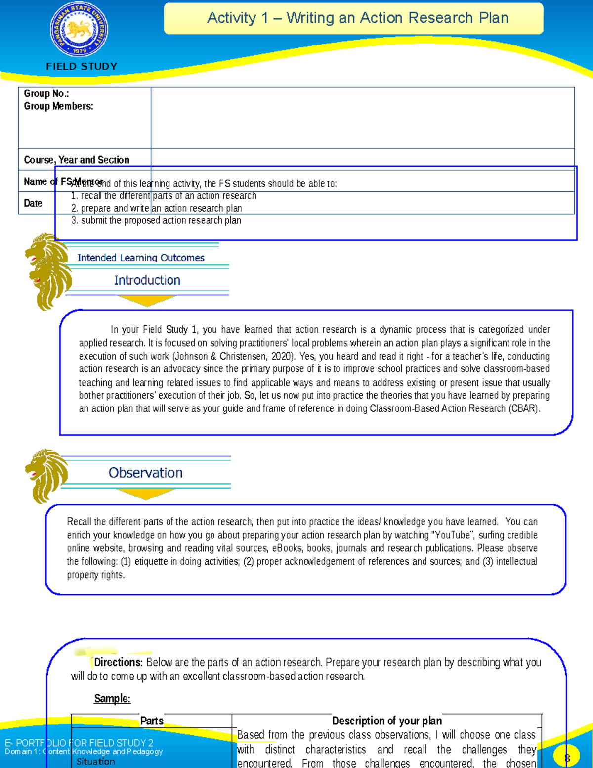 Field Study 2 Activity 1 - E- PORTFOLIO FOR FIELD STUDY 2 ...