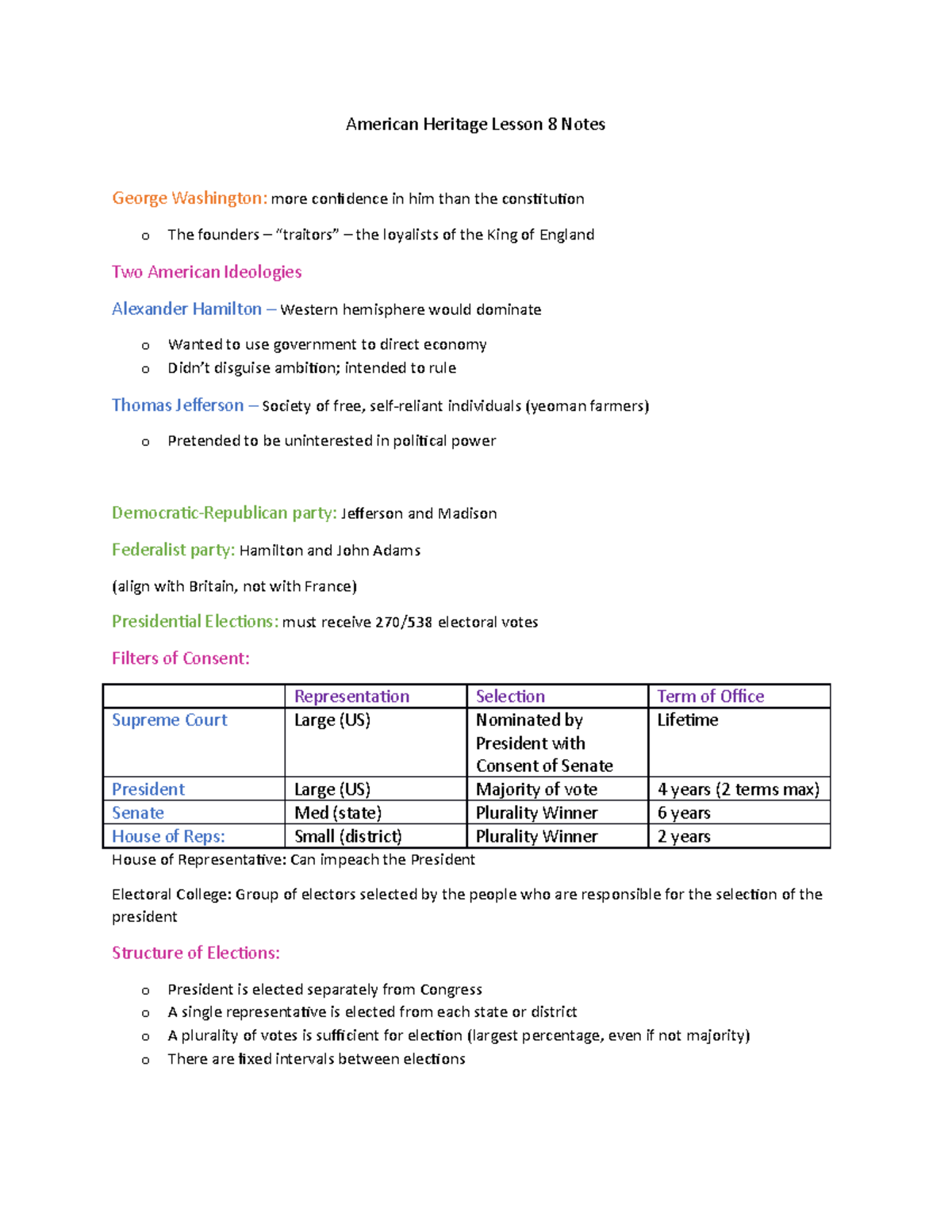 American Heritage Lesson 8 Notes - American Heritage Lesson 8 Notes ...