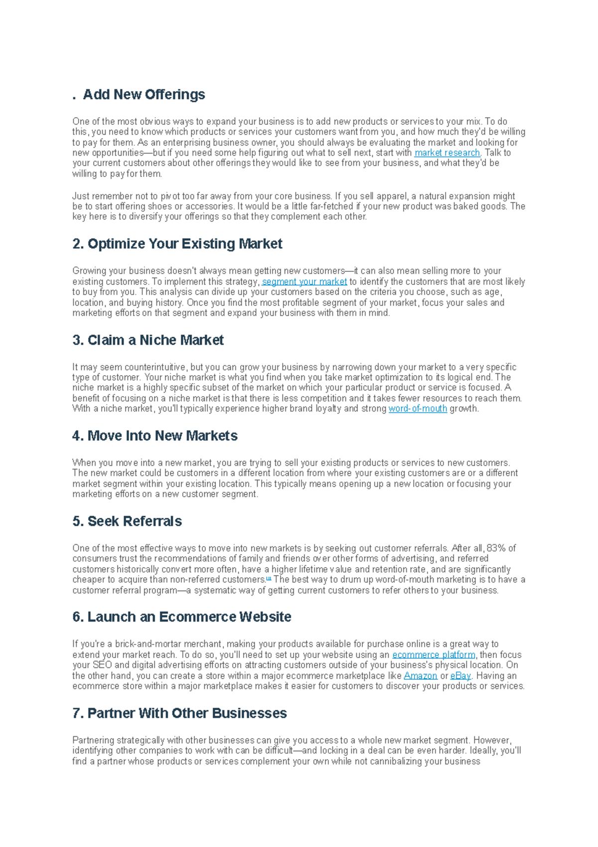 HOW TO Expand YOUR Business - . Add New Offerings One of the most ...