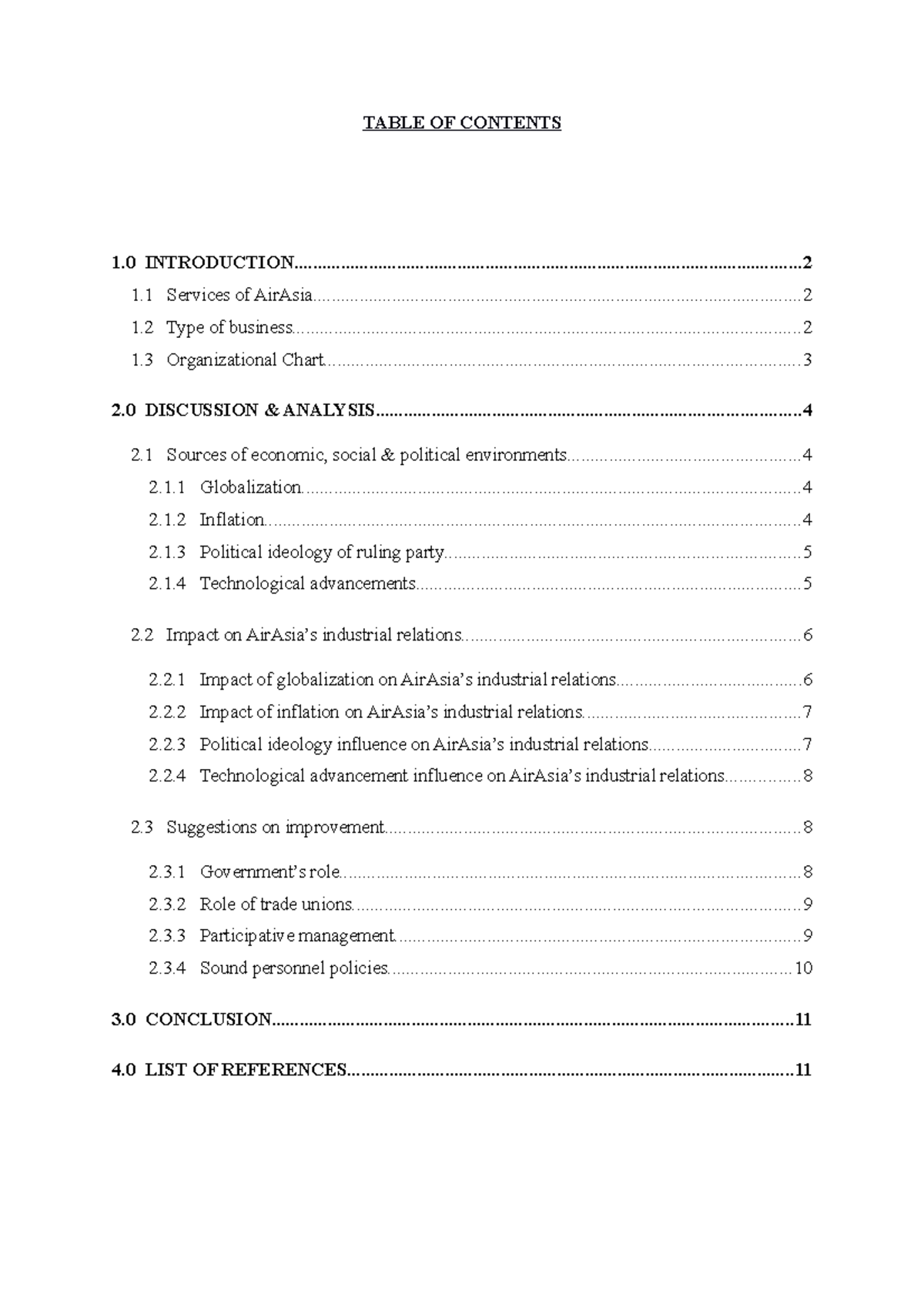 IR Report - TABLE OF CONTENTS 1 - Studocu