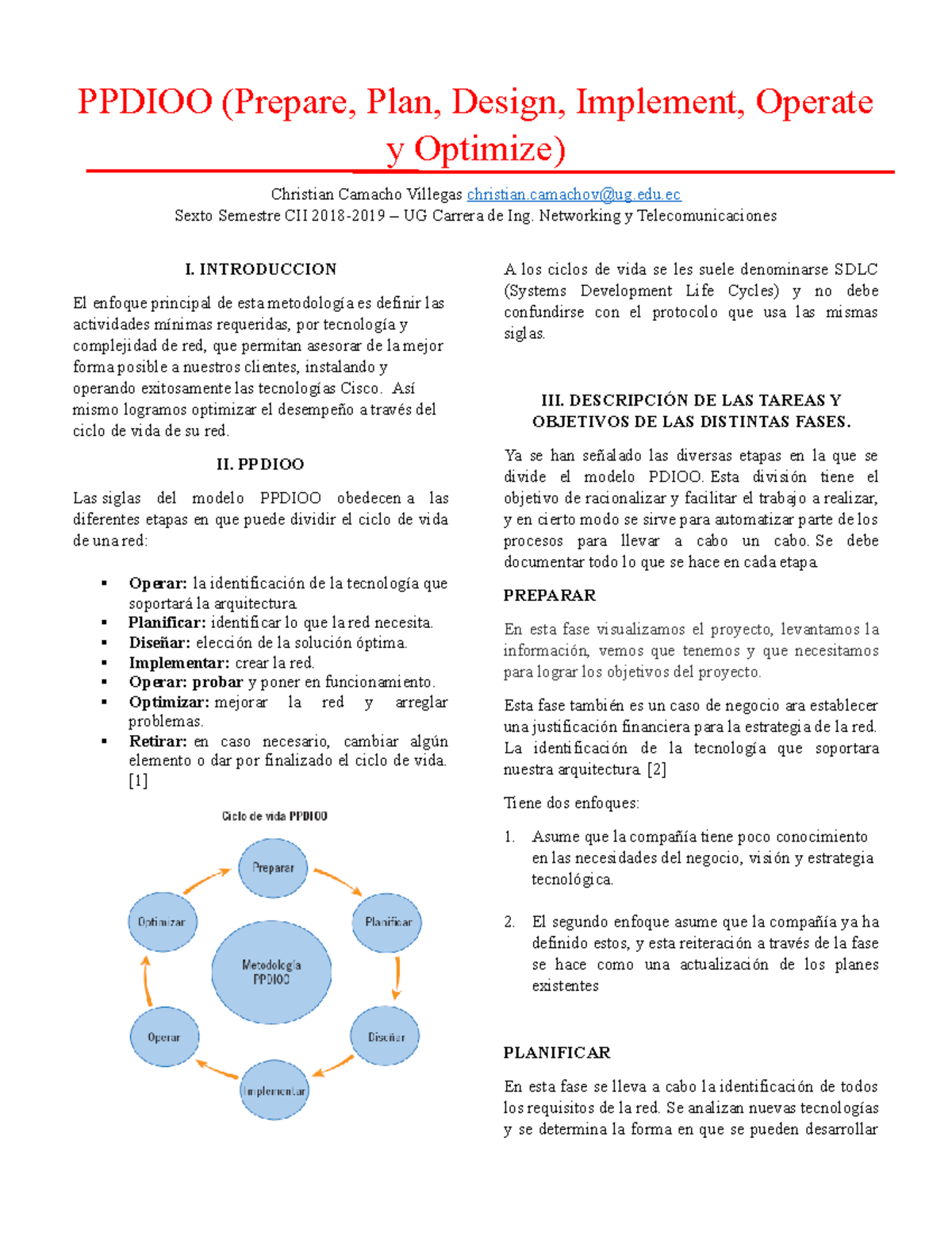 PPDIOO explicacion de las fases - PPDIOO (Prepare, Plan, Design ...