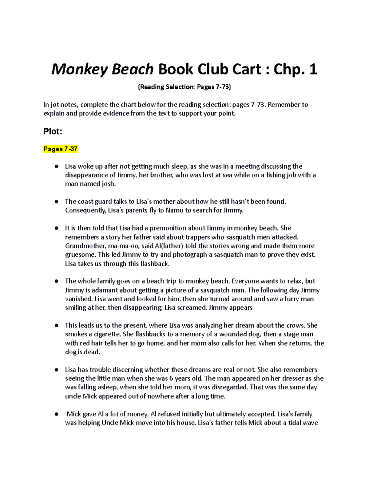 Monkey Beach Book Club Chart pages 7 - 73 (1) - Monkey Beach Book Club ...
