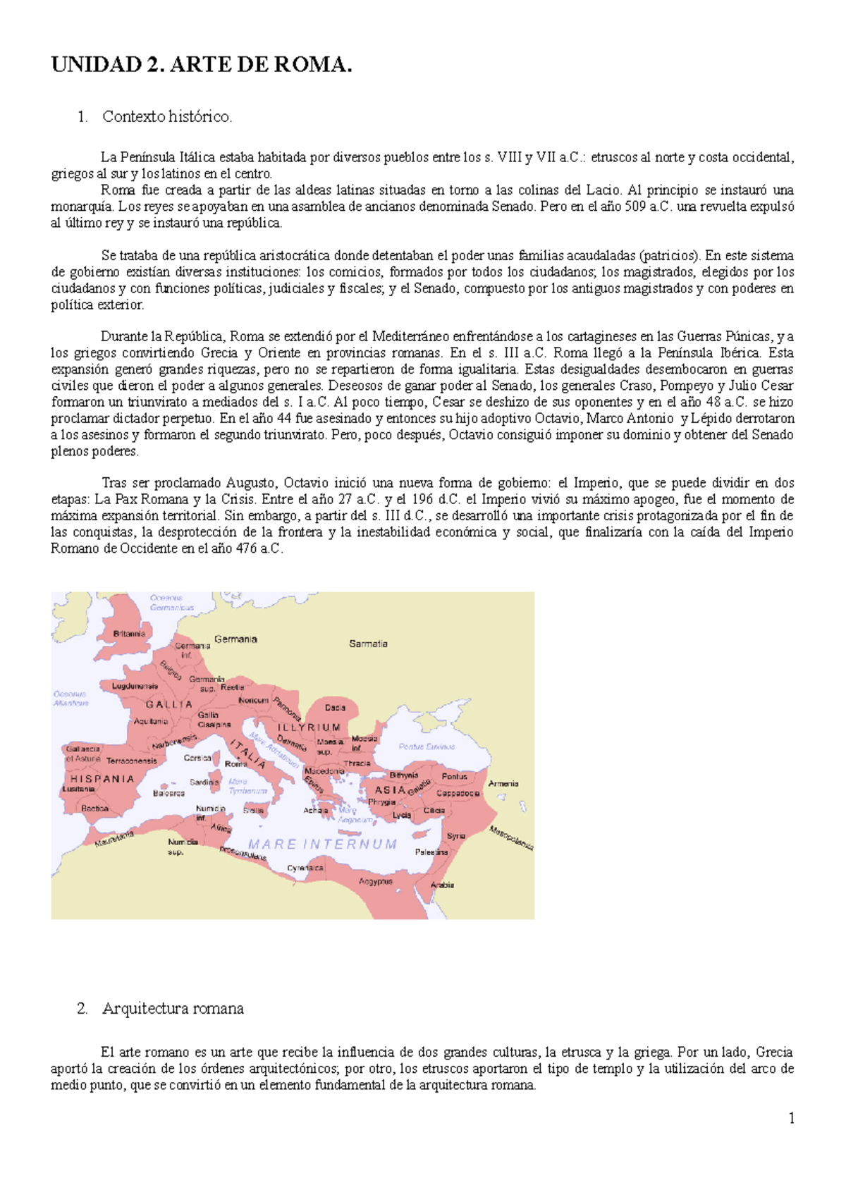 02-ARTE DE ROMA - 02-ARTE DE ROMA - UNIDAD 2. ARTE DE ROMA. 1. Contexto ...