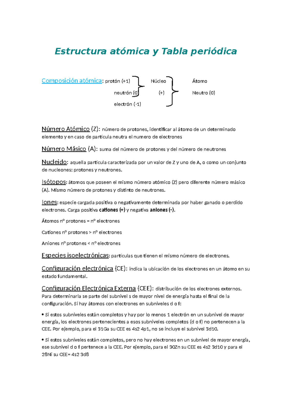 S2 U1 Estructura atómica y Tabla periódica - Estructura atómica y Tabla ...