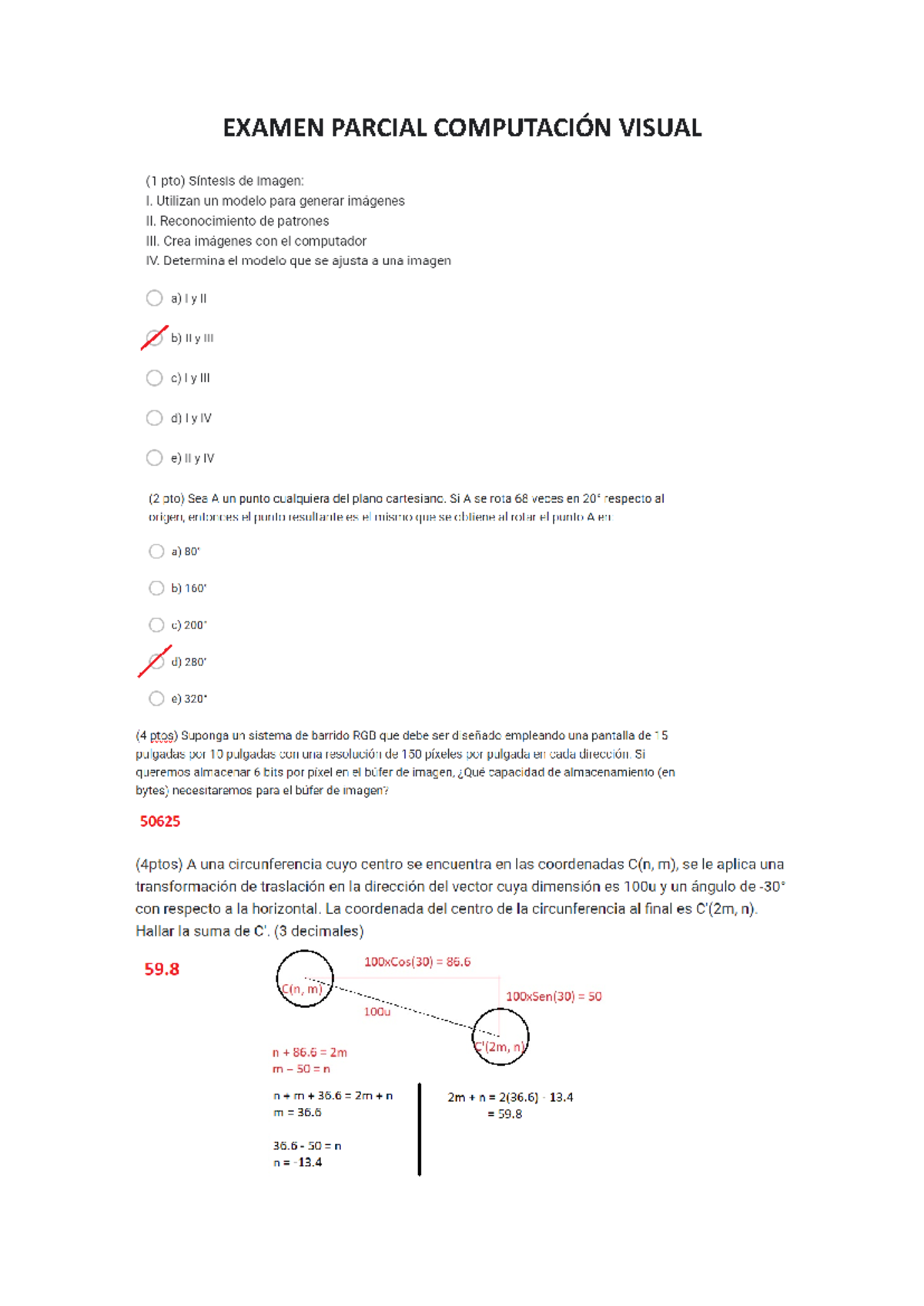 Solucionario Examen Parcial Computación Visual 2024-I - EXAMEN PARCIAL COMPUTACIÓN VISUAL (1 pto ...