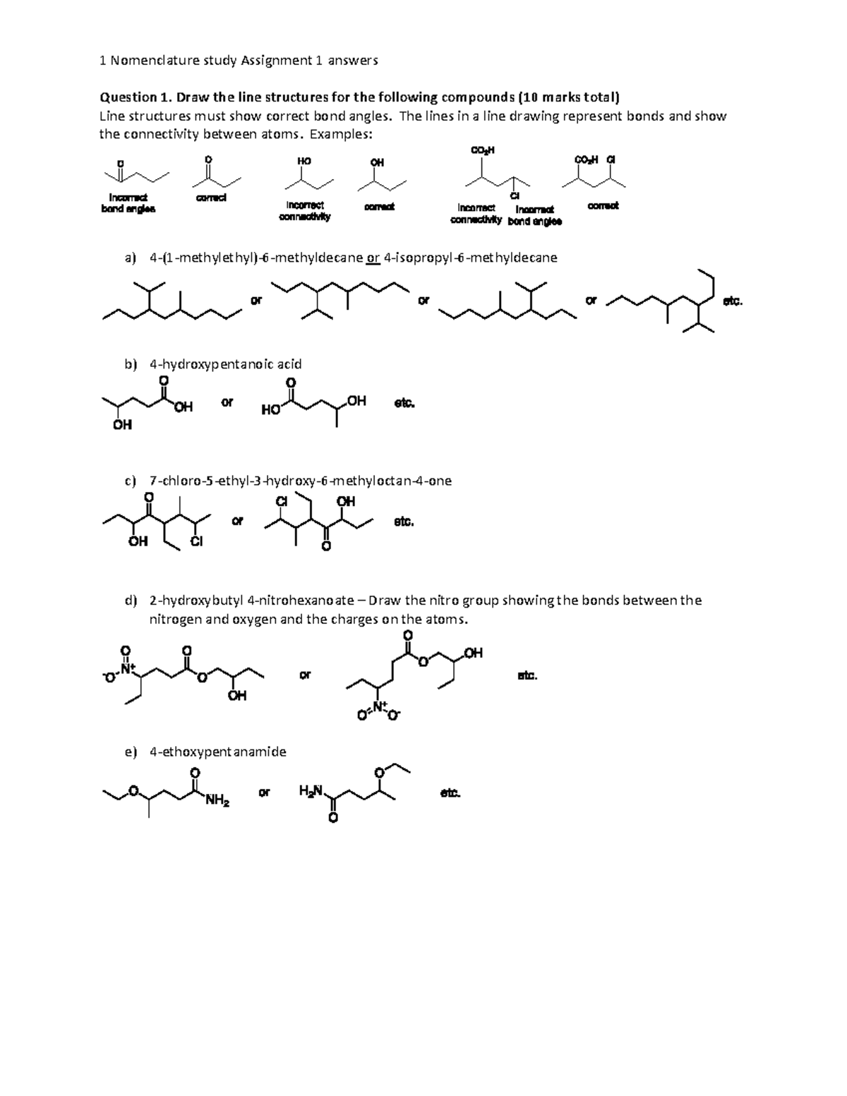 1a Nomenclature study Assign answers - 1 Nomenclature study Assignment ...