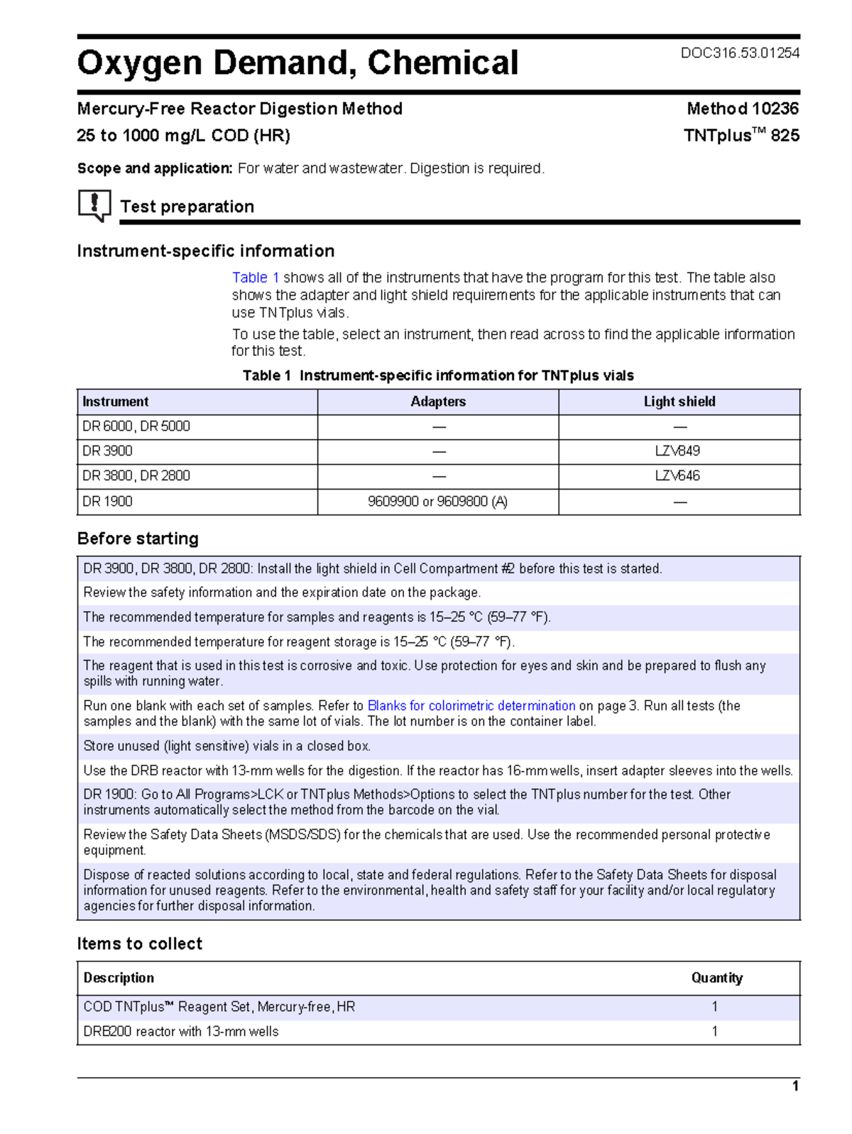 COD - COD - Oxygen Demand, Chemical DOC316. Mercury-Free Reactor ...