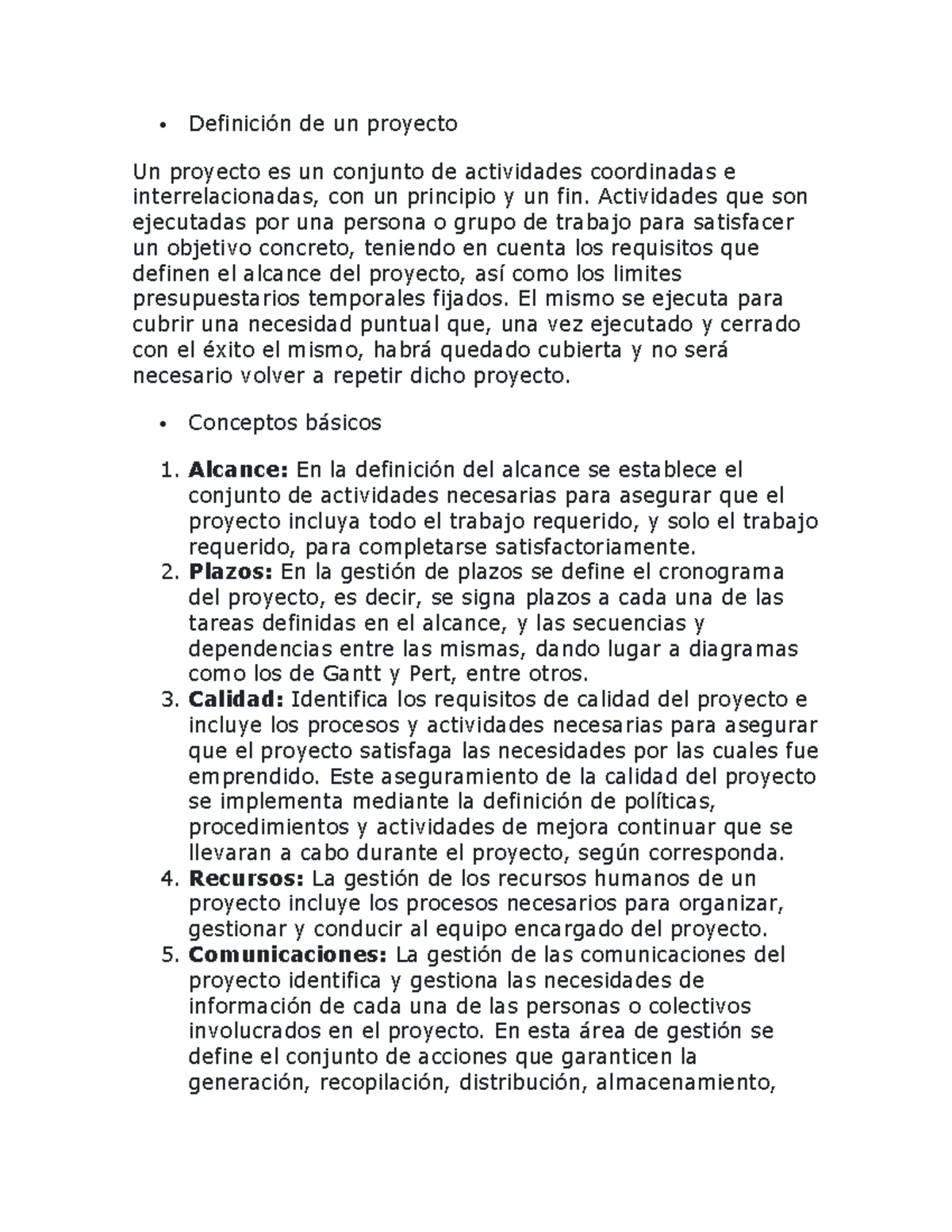 Definición de un proyecto - Definición de un proyecto Un proyecto es un ...