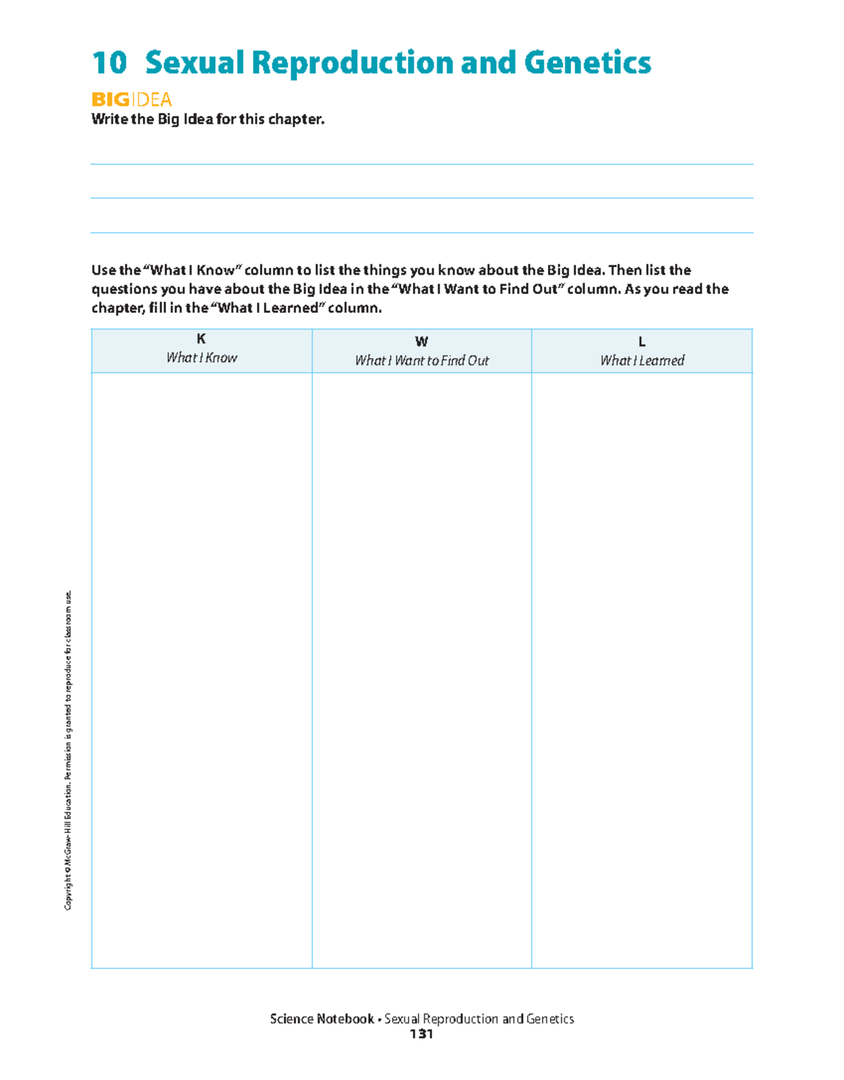 Meiosis Workbook - 10 Sexual Reproduction and Genetics BIGIDEA Write ...