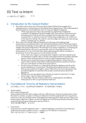 SI Outline - Summary statutory interpretation - Warning: TT: undefined function: 32 Warning: TT ...