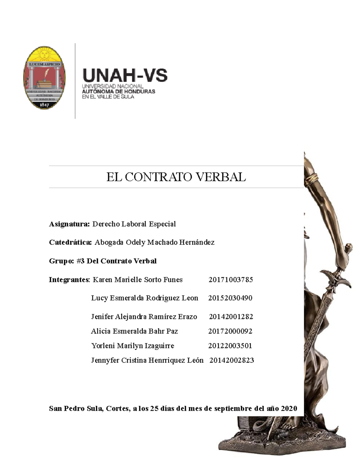 Informe Grupo 3. Contrato Verbal uah - EL CONTRATO VERBAL Asignatura ...