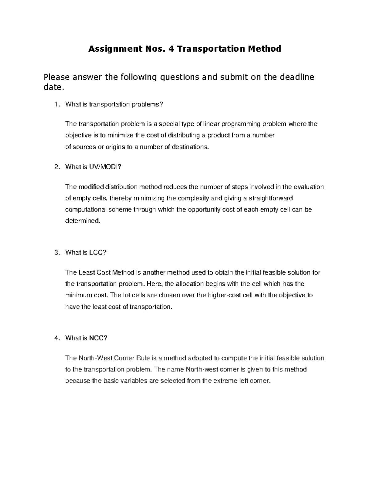 Assignment No.2 Transportation Maranan - Assignment Nos. 4 ...