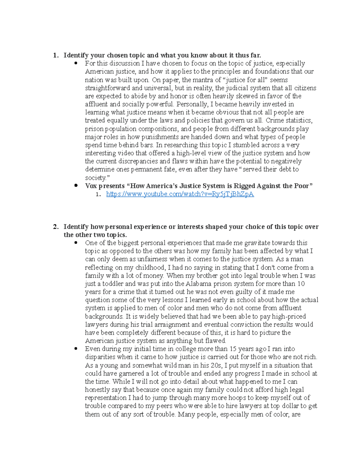 4-1 Discussion - Module Assignment - Identify your chosen topic and ...