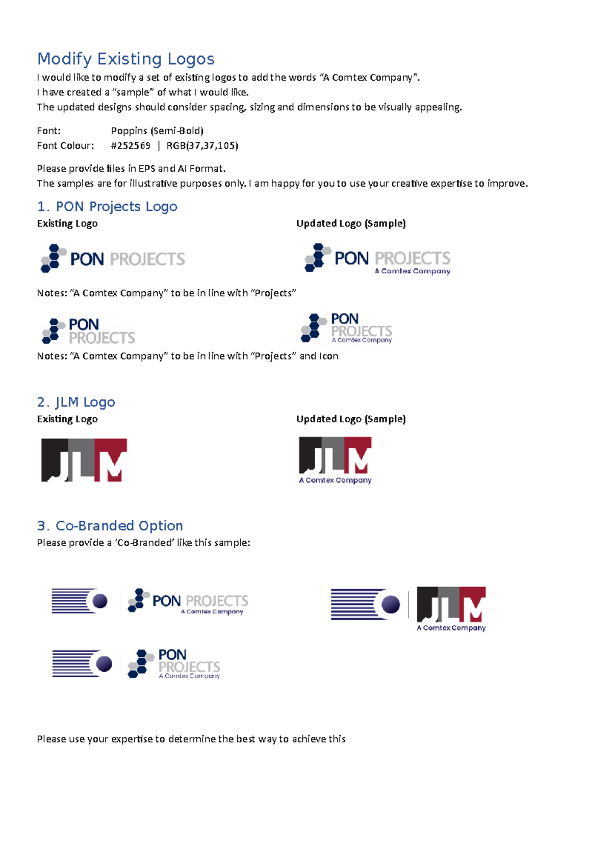 Logo - Design Brief - Modify Existing Logos I would like to modify a ...