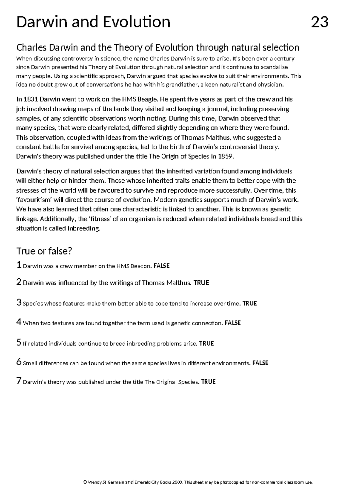 03.Darwin and Evolution - It's been over a century since Darwin ...