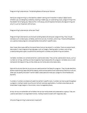 Applied Programming - Applied Programming Applied Programming: Using Programming Languages to ...