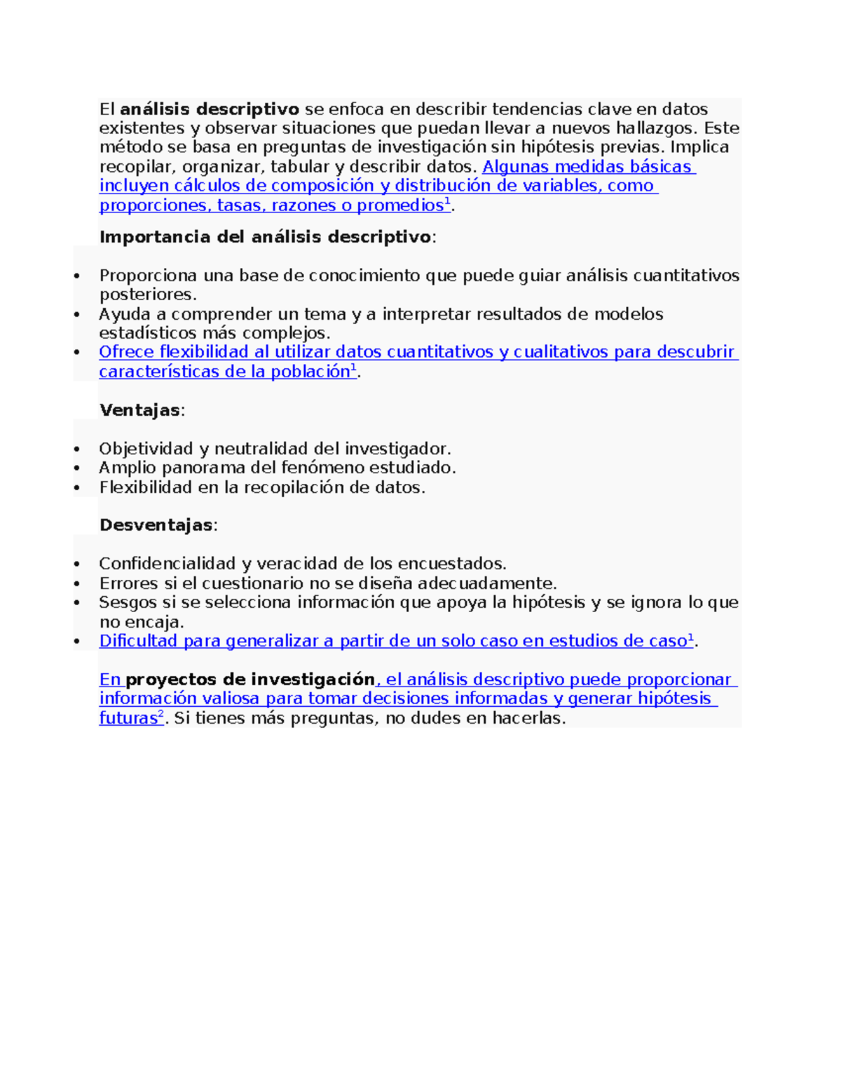 Analisis descriptivo - El análisis descriptivo se enfoca en describir tendencias clave en datos ...