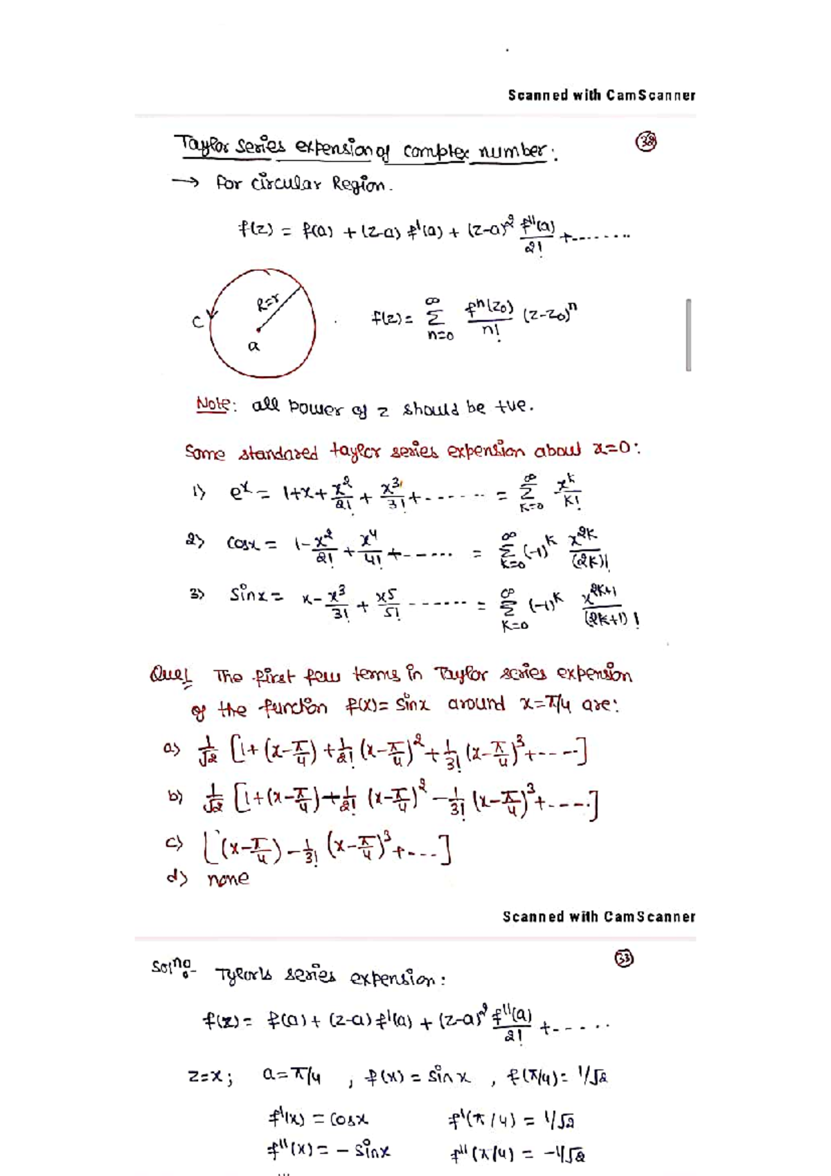 Taylor series - Lecture notes - Mathematics 1 - Studocu